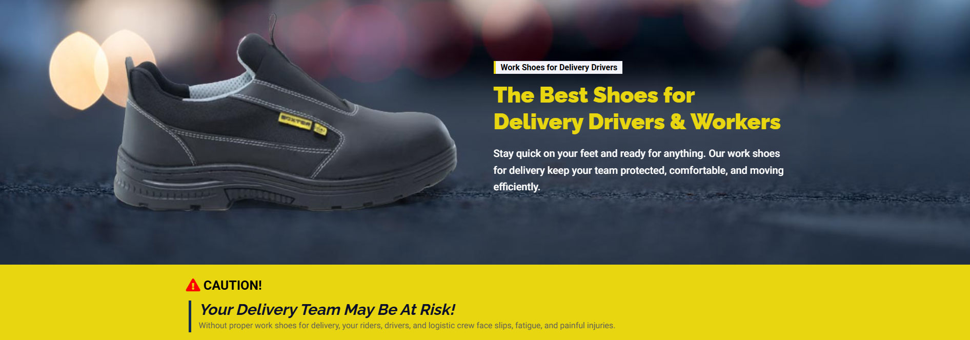 Work Shoes for Delivery Drivers & Workers